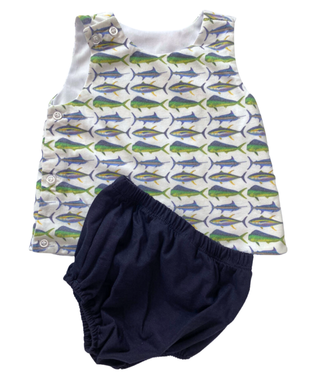 Deep Water Fish Diaper Set – Magnolia Steel by HCS